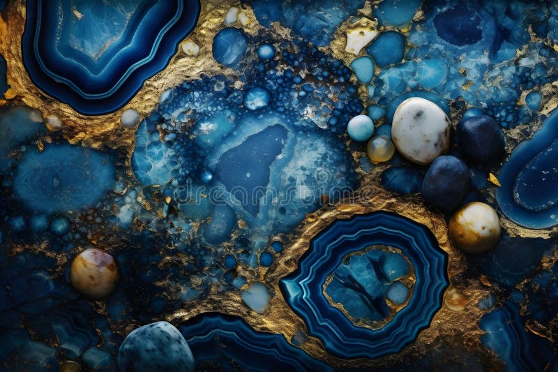 Abstract Blue Tile Background. Generative AI. Stock Illustration ...