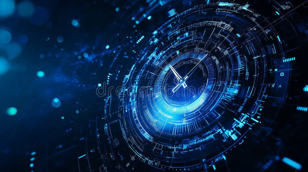 Abstract Blue Time Machine Background Stock Illustration - Illustration ...