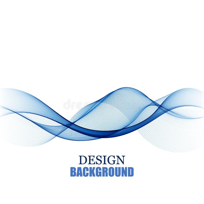 Abstract Blue Tones Horizontal Beautiful Vector Wave on White ...