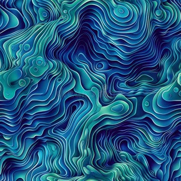 Abstract Blue Topographic Map Illustration Stock Image - Image of maze ...