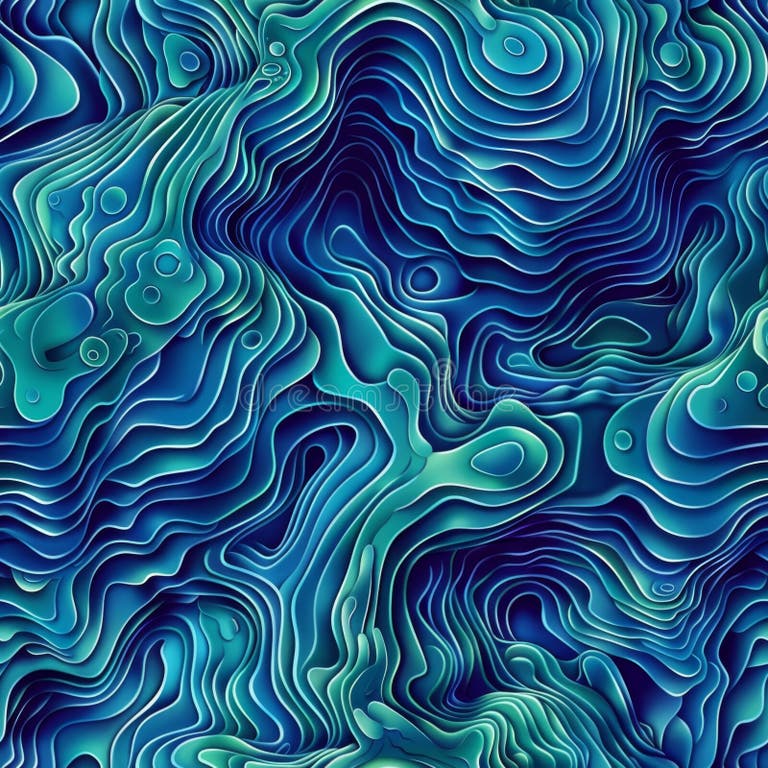 Abstract Blue Topographic Map Illustration Stock Image - Image of maze ...