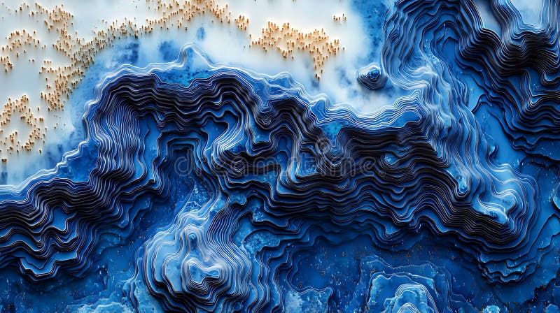 Blue Topographic Map stock vector. Illustration of graphic - 215086294