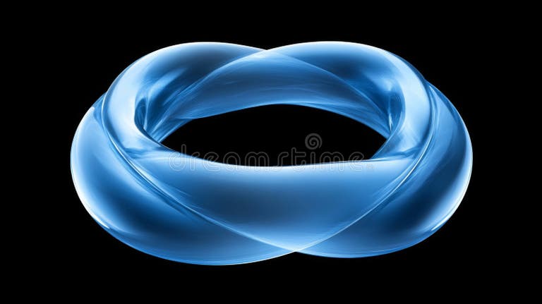 Abstract Blue Torus Form Digital Art Design Stock Illustration - Illustration of glossy, smooth ...