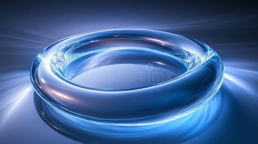 Abstract Blue Torus Glowing Energy Flow Stock Illustration ...