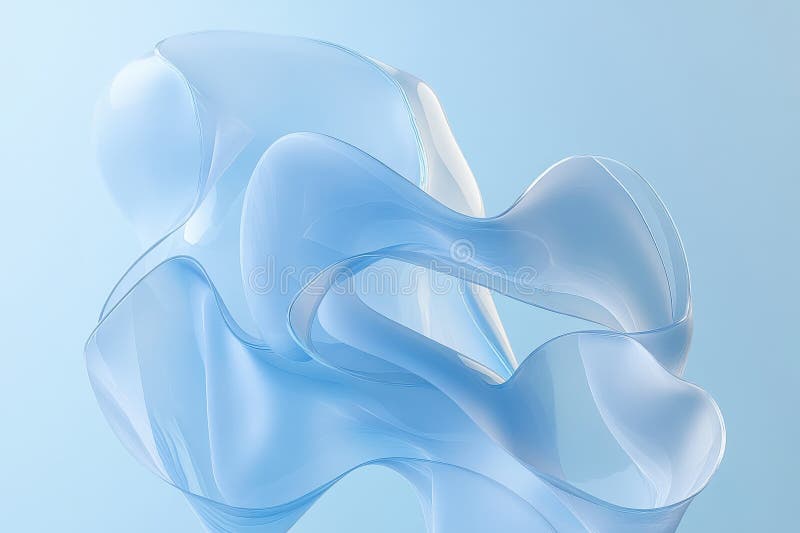 Abstract Blue Translucent Shapes Flowing Gracefully Against a Soft ...
