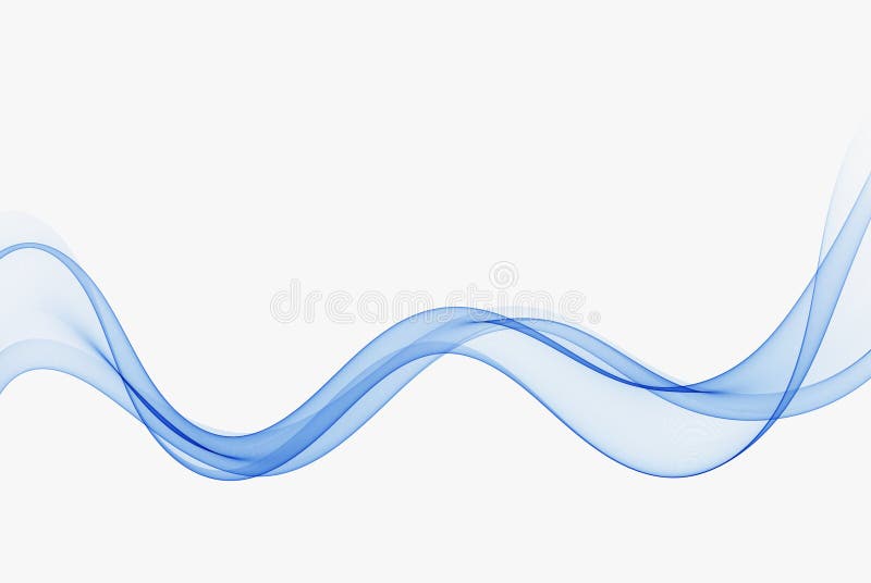 Abstract Blue Transparent Flow Lines. Blue Wave Background. Stock ...