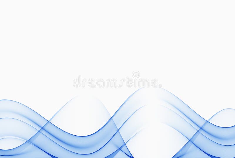 Abstract Blue Transparent Flow Lines. Blue Wave Background. Stock ...
