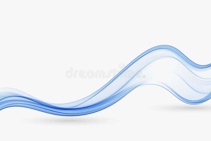 Abstract Blue Transparent Flow Lines. Blue Wave Background. Stock ...