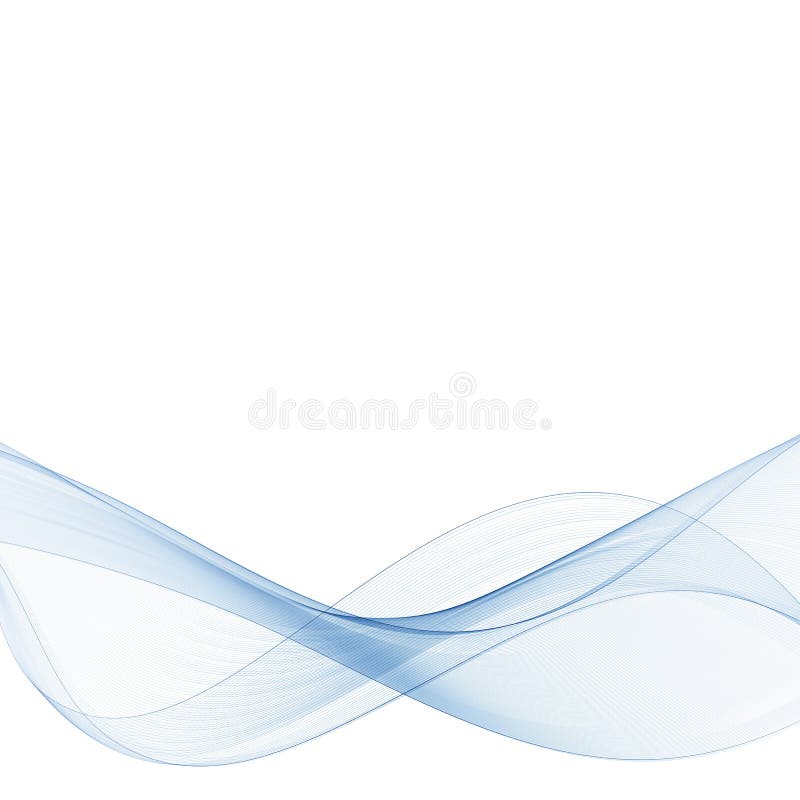 Abstract Blue Transparent Waves on White Background. Eps 10 Stock ...