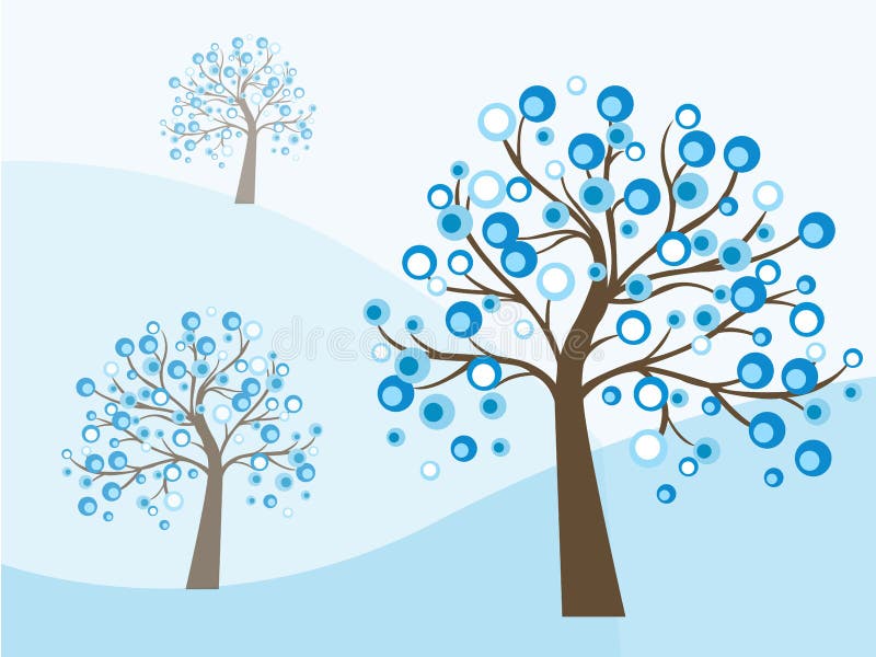 Abstract blue trees stock vector. Illustration of bird - 70279083