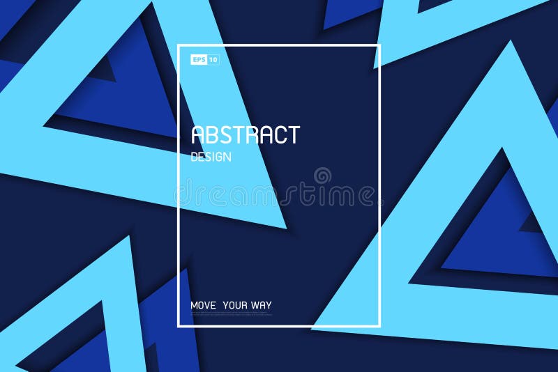 Abstract Blue Triangle Geometric of Minimal Design Artwork Decorative ...