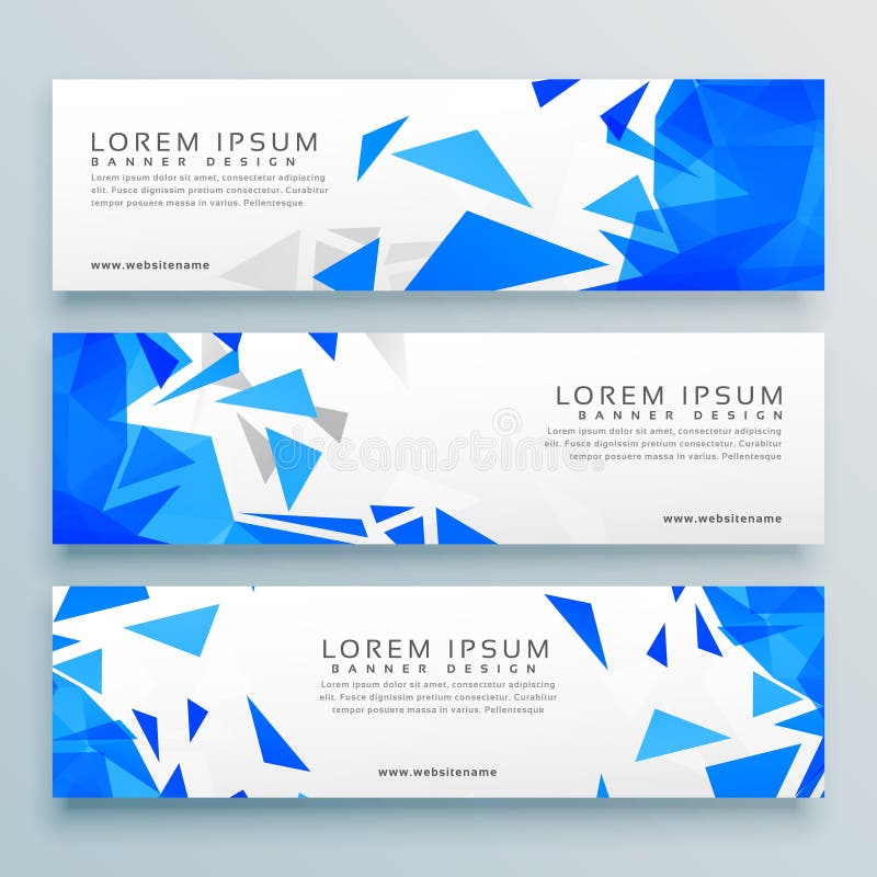 Abstract Blue Triangles Vector Web Banner or Header Template Stock ...