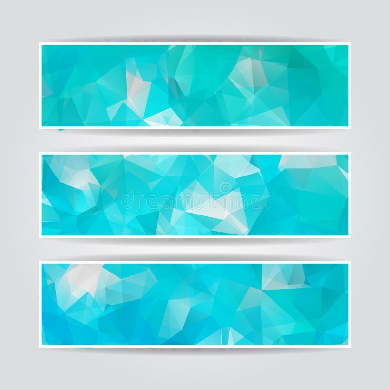 Abstract Set Banners with Modern Triangular Polygonal Pa Stock Vector ...
