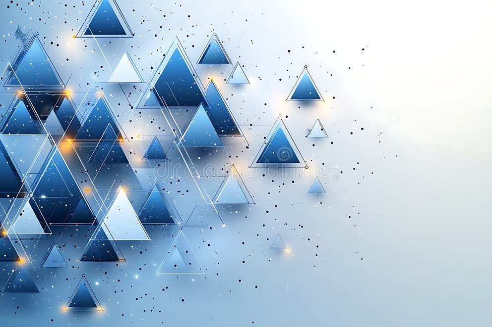 Abstract Blue Triangular Geometric Background Modern Tech Design with ...