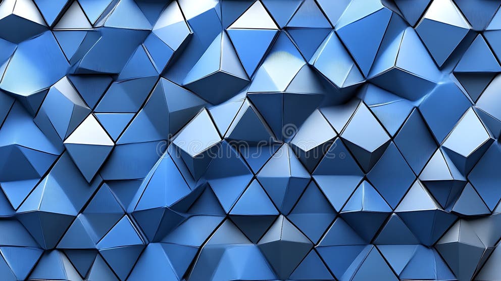 Abstract Blue Triangular Geometric Pattern Design Stock Photo - Image ...