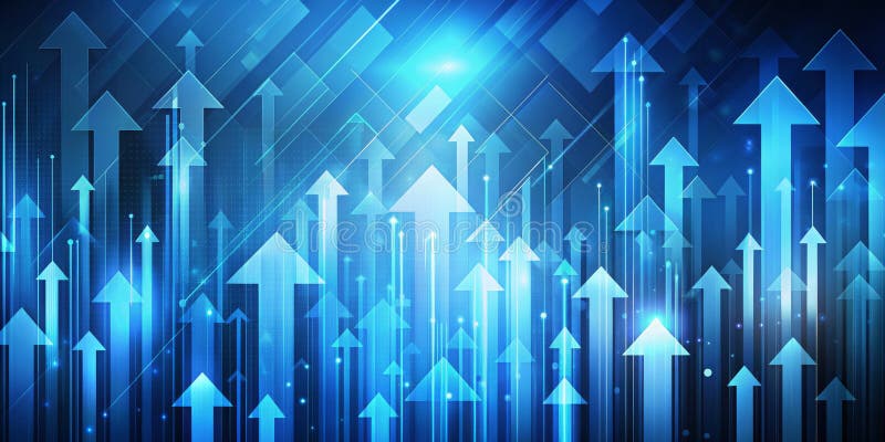 Abstract Blue Upward Arrows Digital Background, Digital Art, Abstract ...