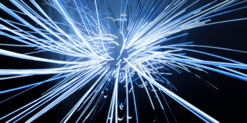 Abstract Blue Uv Neon Lights 3d Render Illustration Stock Illustration ...