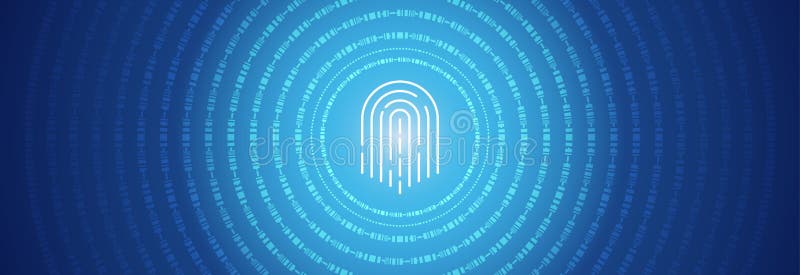 Abstract Blue Vector Background and Fingerprint. Security Background ...
