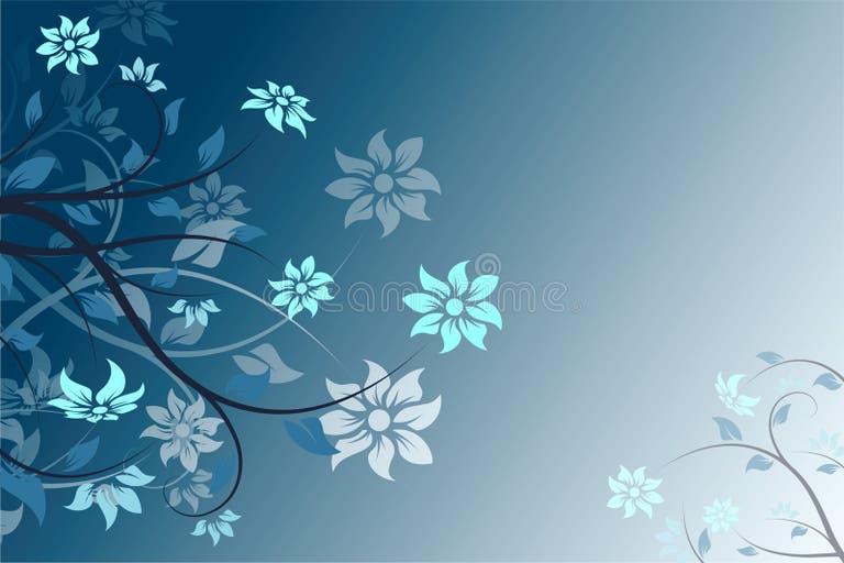 Abstract Blue Vector Flower Background Stock Vector - Illustration of ...