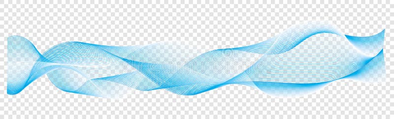 Abstract Blue Vector Wave Lines on Transparent Background Stock Vector ...