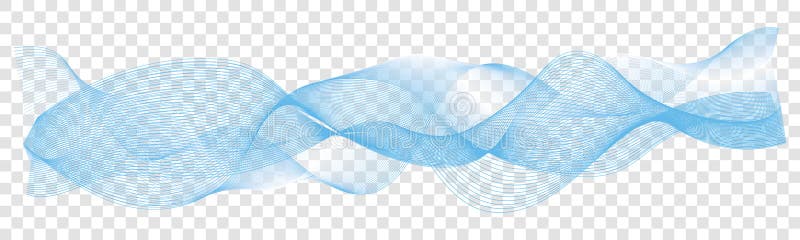 Abstract Blue Vector Wave Lines on Transparent Background Stock Vector ...