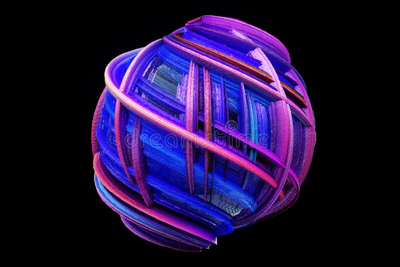 Abstract Blue-violet Ball, Modern Graphic Design. 3D Render, 3D ...