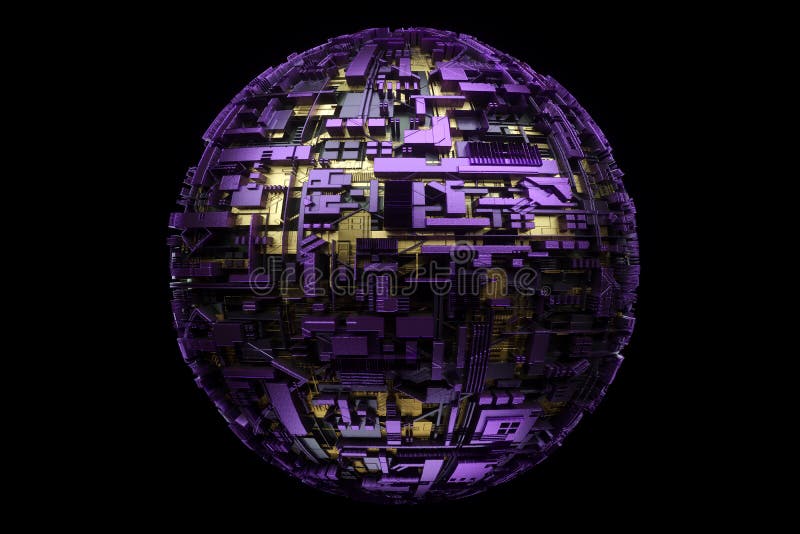 Abstract Blue-violet Ball, Modern Graphic Design. 3D Render, 3D ...