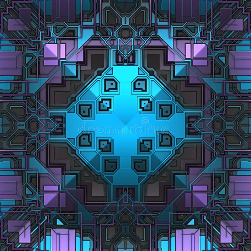 Abstract Blue Violet 3d Geometric Pattern Stock Illustration ...