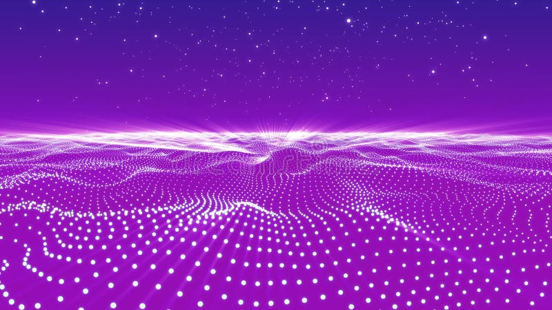 Abstract Blue Violet Dots Wave Form Polygonal Three Dimension Space ...