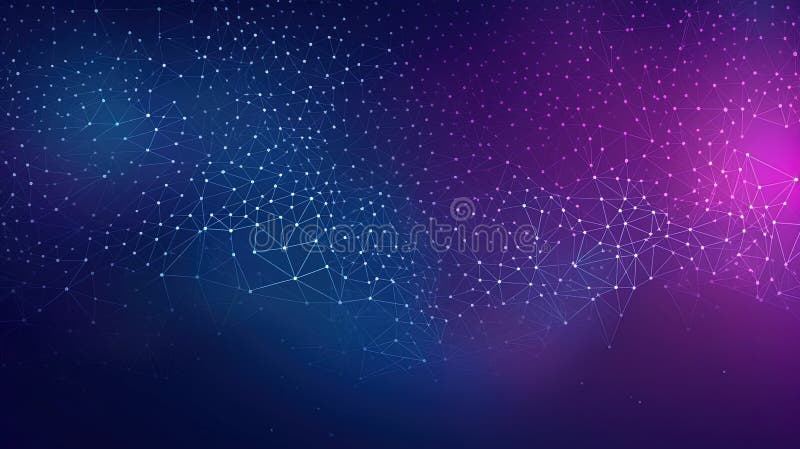 Abstract Blue and Violet Technology Particles Mesh Background ...