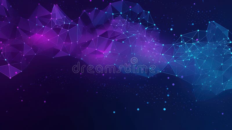 Abstract Blue and Violet Technology Particles Mesh Background ...