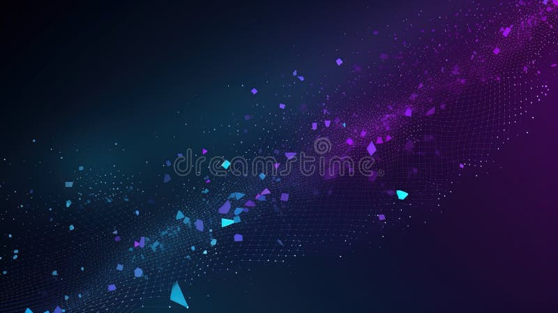 Abstract Blue and Violet Technology Particles Mesh Background ...