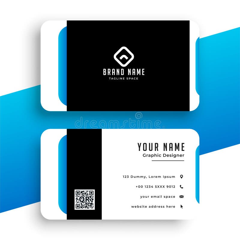 Abstract Blue Visiting Card Modern Template Stock Vector - Illustration ...
