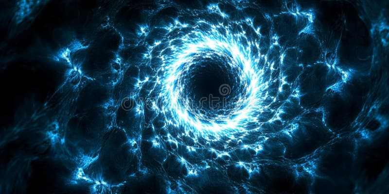 Abstract blue vortex stock illustration. Illustration of fractal ...