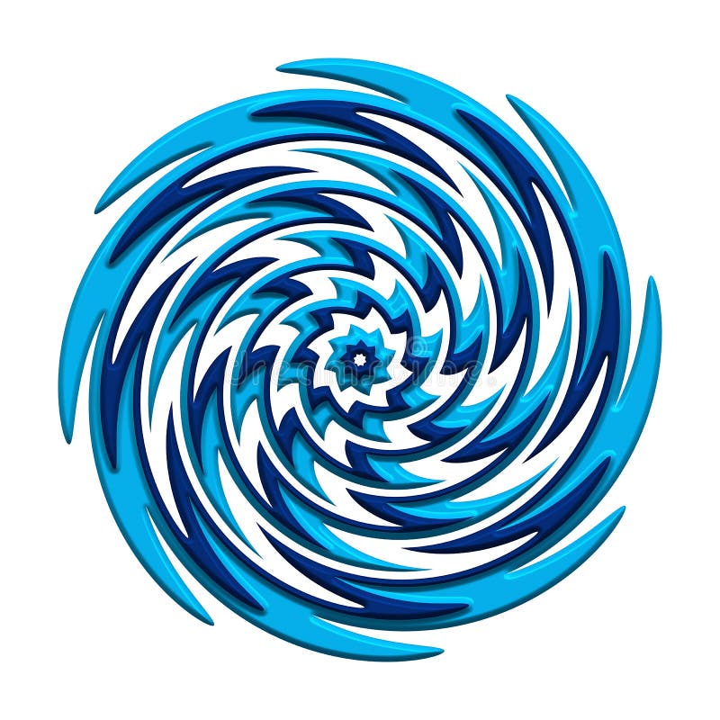 Abstract Blue Vortex Symbol Stock Illustration - Illustration of light ...