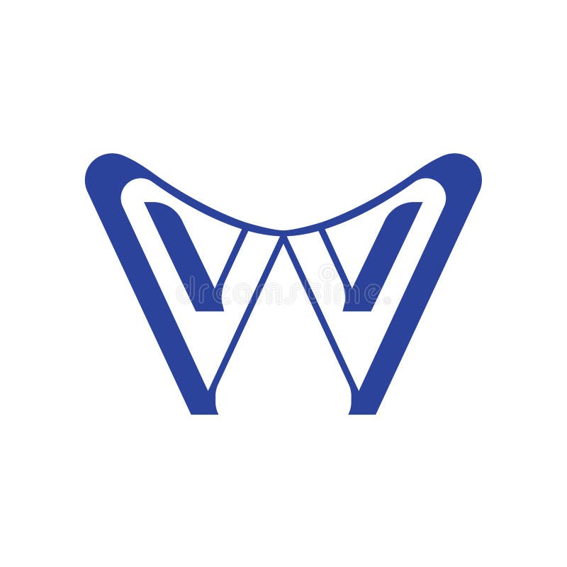 Blue Abstract Logo Featuring Stylized W Shape with Modern Design Stock ...