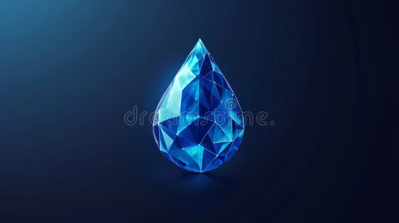 Abstract Blue Water Drop Geometric Design Stock Illustration ...