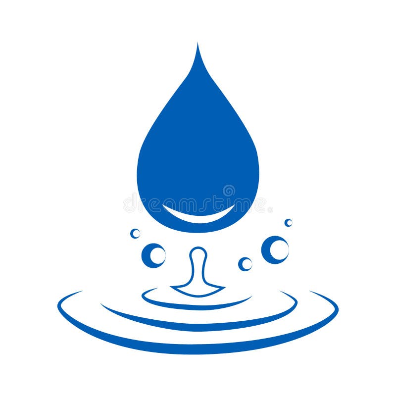 Abstract Blue Water Drop Icons on White Background. Stock Vector ...