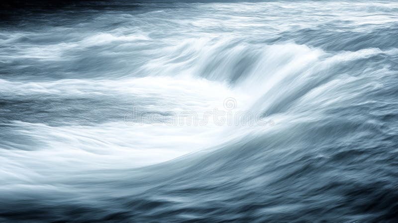Abstract Blue Water Flowing Rapidly in River Stock Illustration ...