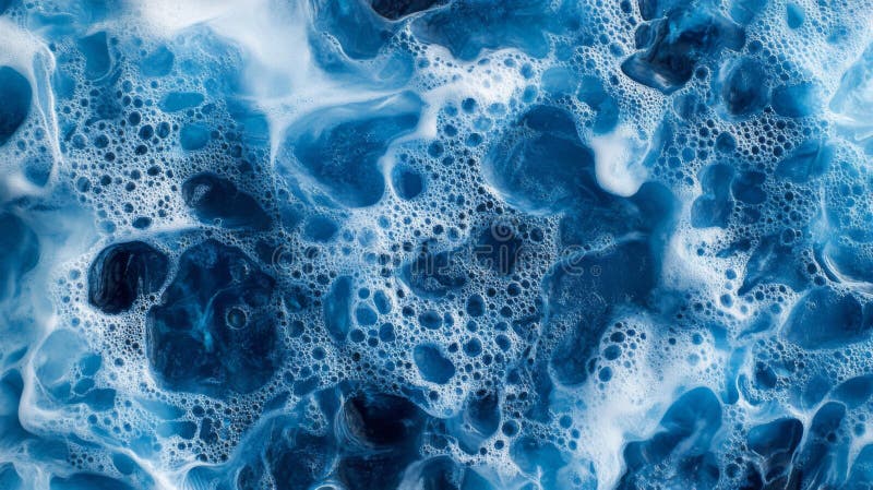 Abstract Blue Water Foam Bubbles Texture Stock Illustration ...