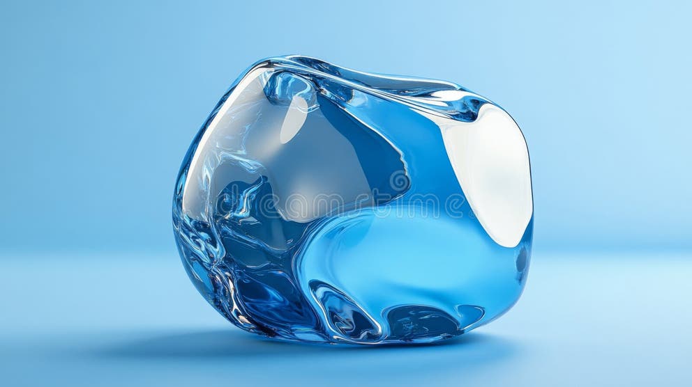 Abstract Blue Water Ice Sculpture Design Stock Illustration ...