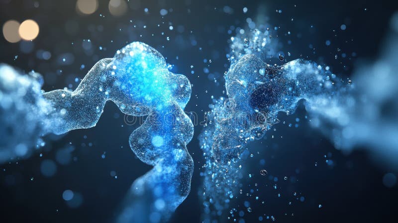 Abstract Blue Water Particle Flow Dynamic Design Background Cool Fluid ...