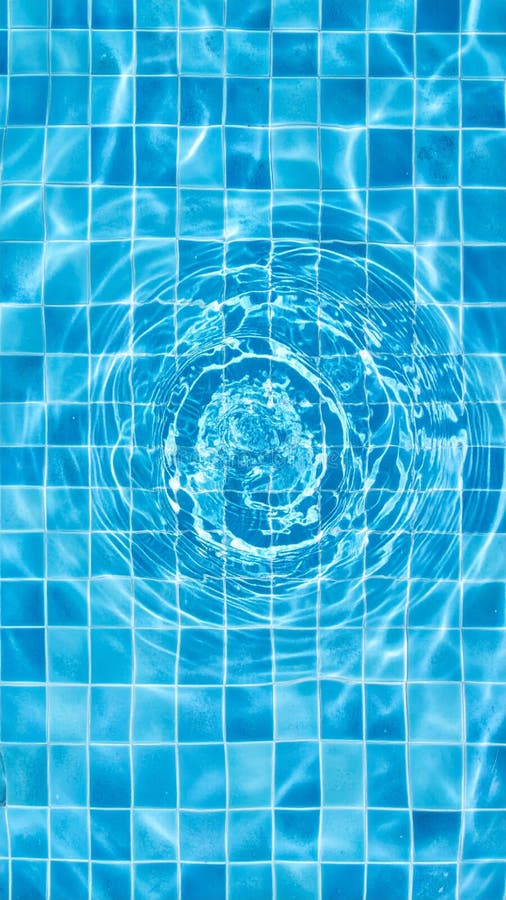 Abstract Blue Water Pattern in Pool Tiles with Radial Ripple Texture ...