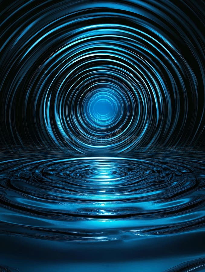 Abstract Blue Water Ripple Pattern Background Concentric Circles Water ...