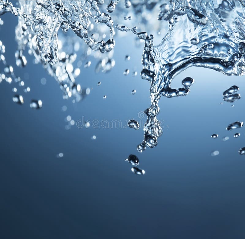 Abstract blue water splash stock image. Image of drop - 253244779