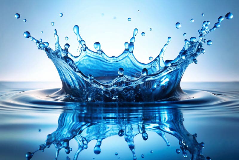 The Abstract Blue Water Splash Background Stock Illustration ...