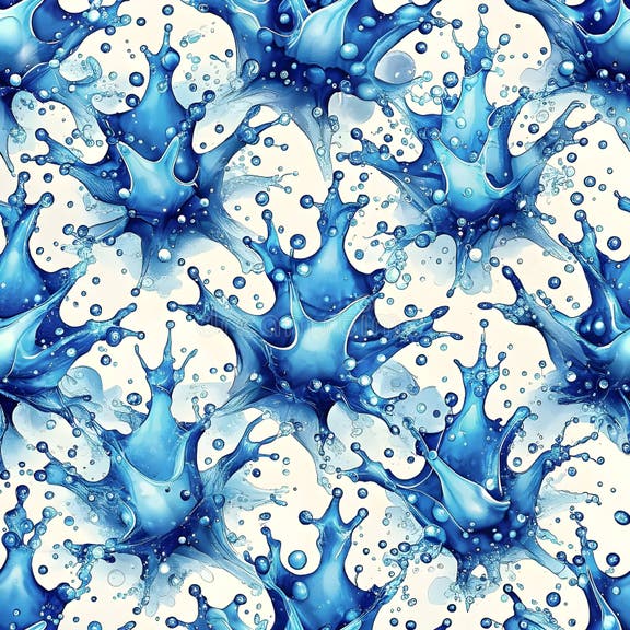 Abstract Blue Water Splash Pattern Stock Illustration - Illustration of ...