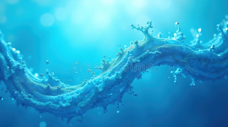 Abstract Blue Water Splash Wave Flowing Dynamic Movement Stock Photo ...