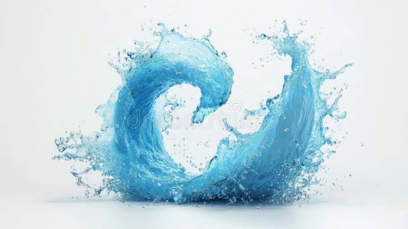 Abstract Blue Water Splash with White Background Stock Illustration ...