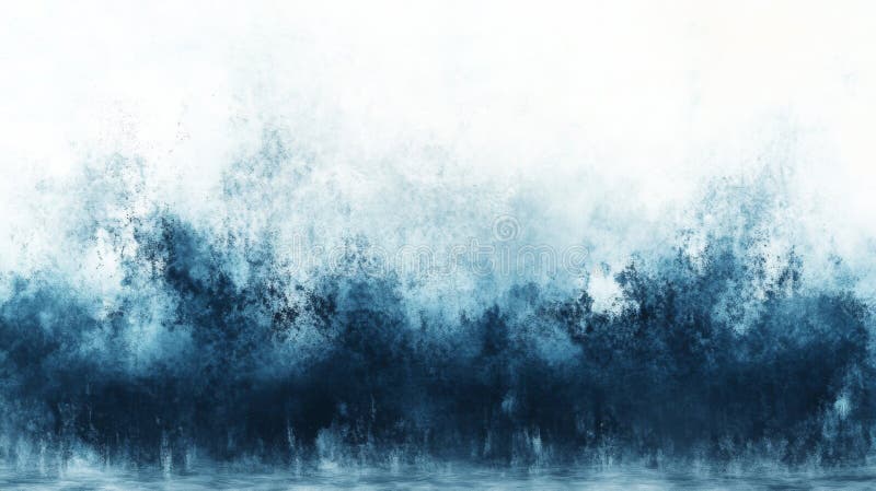 Abstract Blue Water Splashing Landscape Art Stock Illustration ...